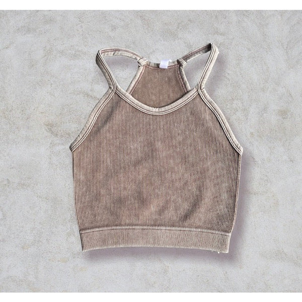 Cali Ribbed Seamless Cami Tank in Mocha – Kiyana Boutique